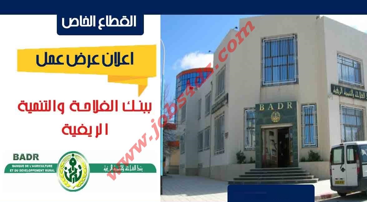 عرض عمل ببنك الفلاحة والتنمية الريفية badr bank - مدونة التوظيف في الجزائر